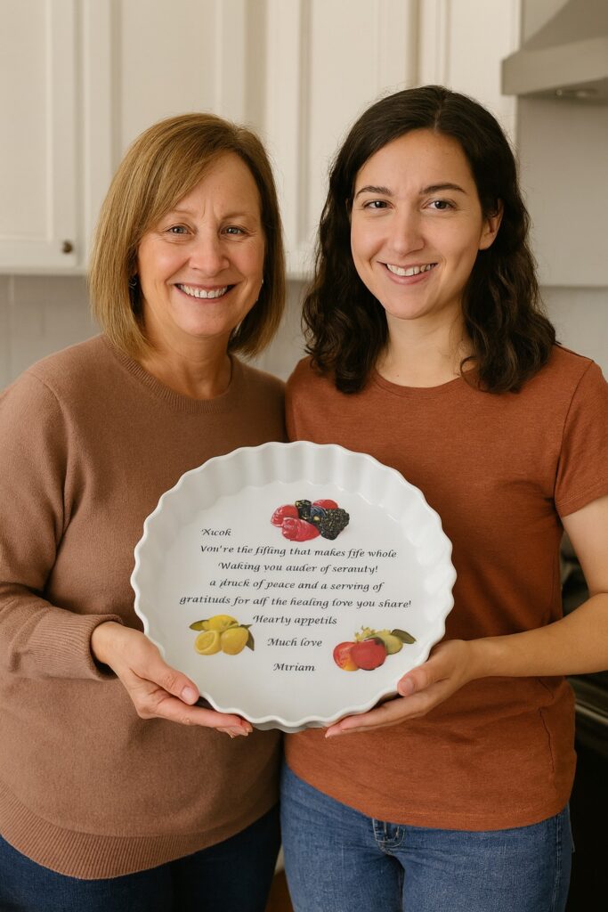 Handwritten, Customized Pie Dish – 10.5 Inch Round – Markit Maven